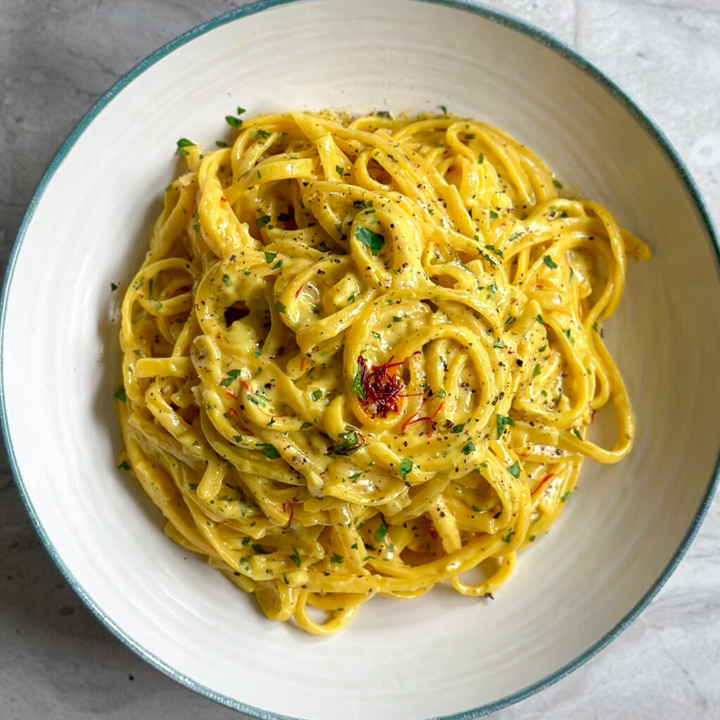Easy and Creamy Homemade Saffron Pasta Recipe - Maja's Recipes