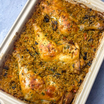 Easy Oven Baked Chicken & Rice Recipe - Maja's Recipes