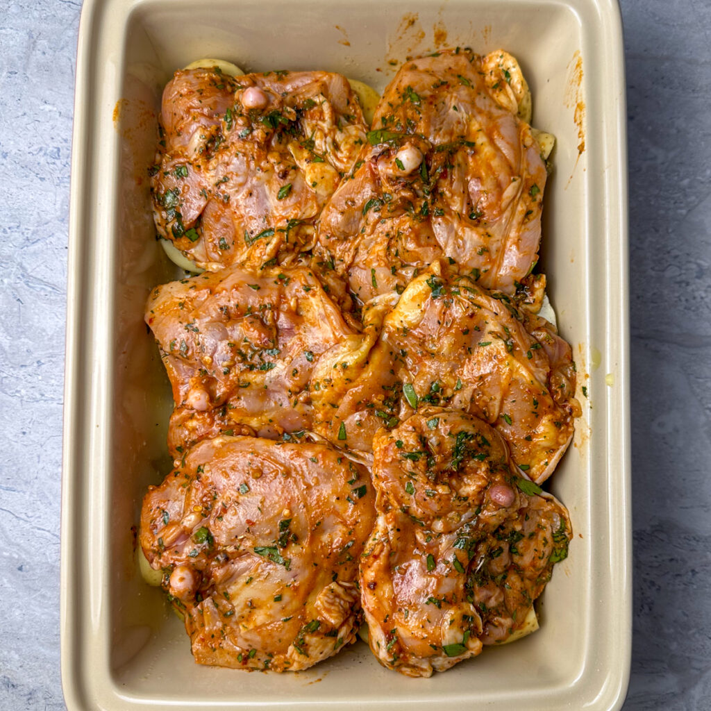 Roasted Mediterranean Chicken Thighs & Baby Potatoes - Maja's Recipes