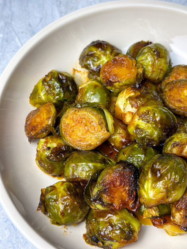 Maple Glazed Brussel Sprouts Recipe (with balsamic) - Maja's Recipes