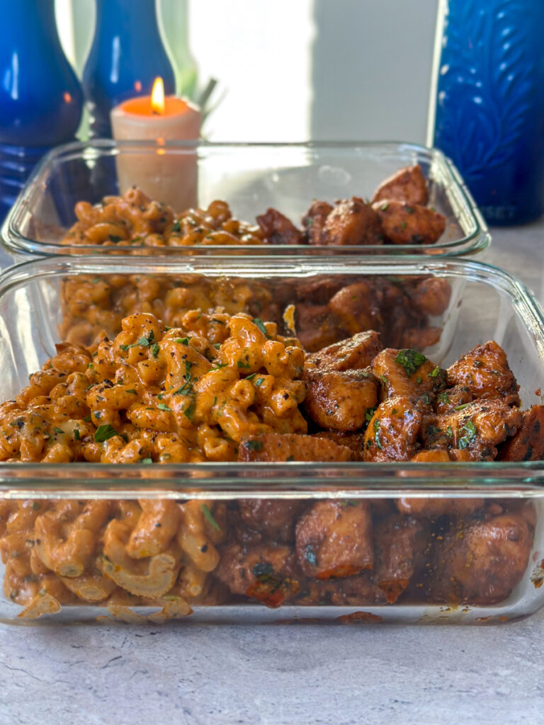 High Protein Honey Garlic Butter Chicken with Mac & Cheese - Maja's Recipes